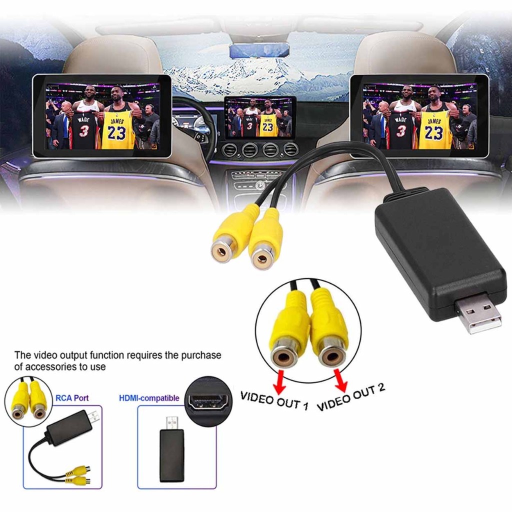 USB Male Plug To 2 RCA Male Adapter Audio Converter Video AV A/V Cable ...