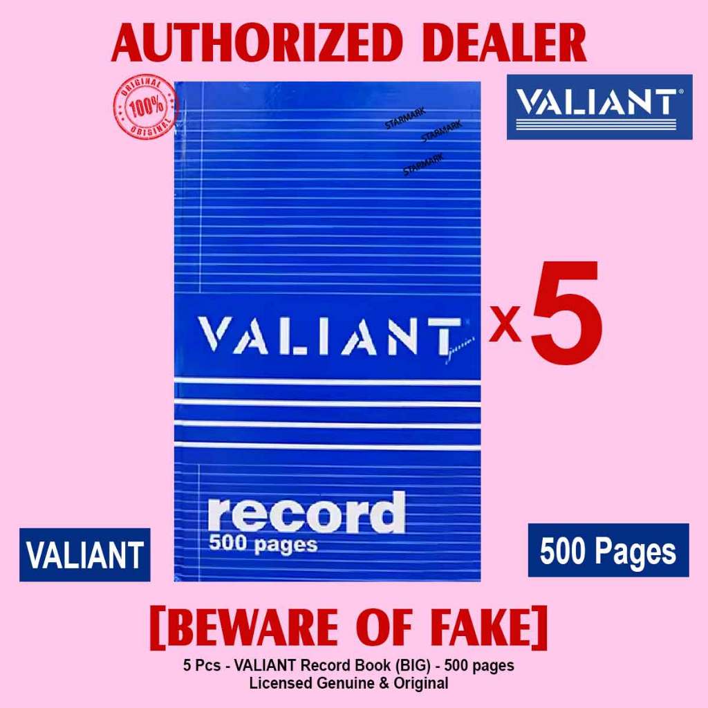 VALIANT Record Book Books 500 PAGES Padded VALIANT Logbook Log Book ...