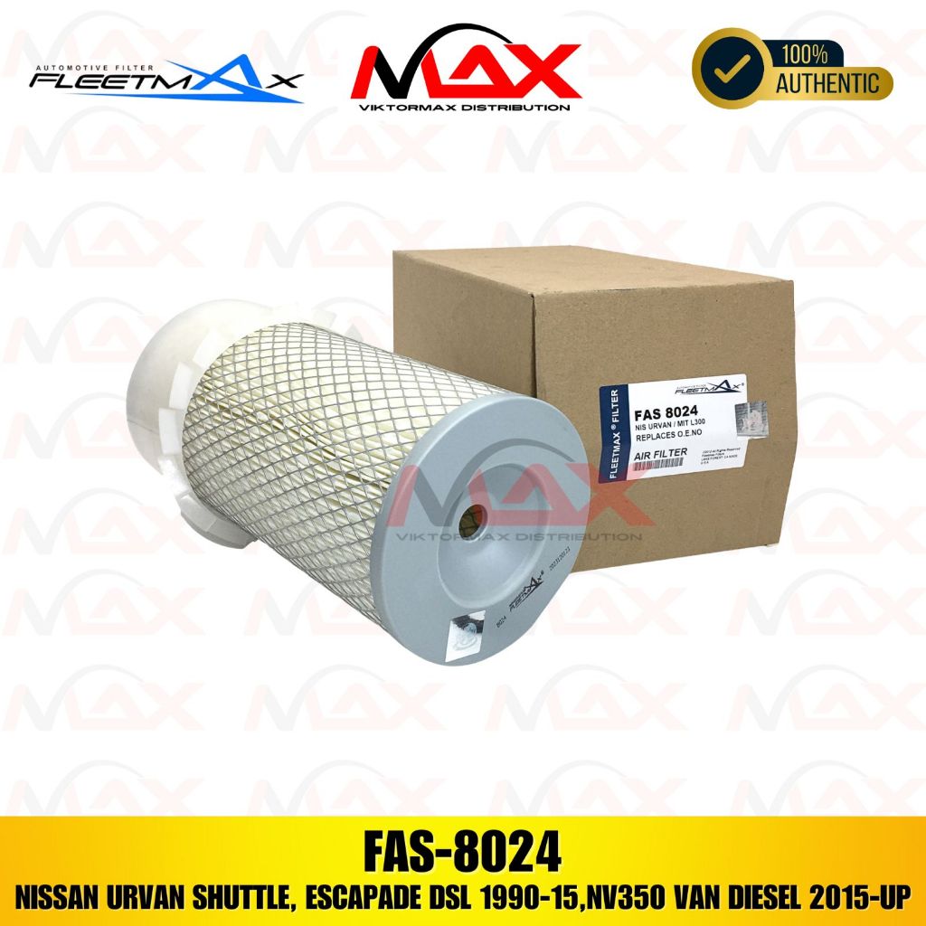 FAS 8024 Fleetmax Air filter For NISSAN URVAN SHUTTLE, ESCAPADE DSL 90 ...