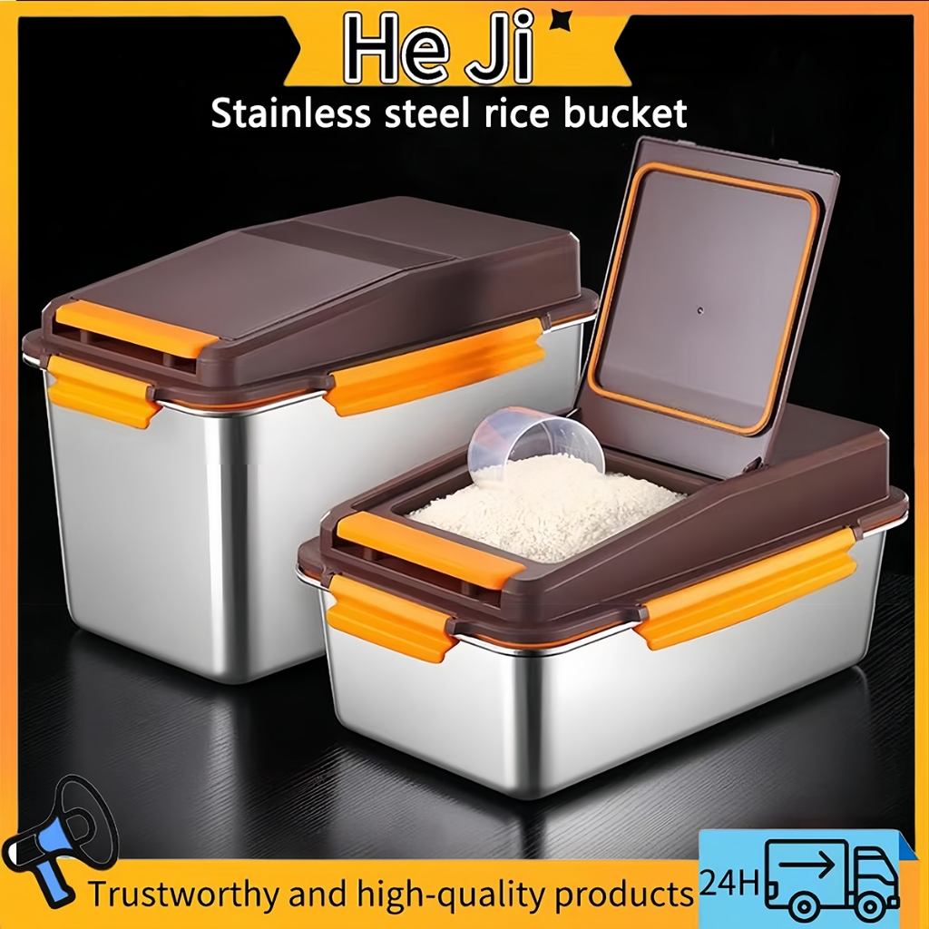 304 Stainless Steel Sealed Rice Bucket Moisture-Proof and Insect-Proof ...