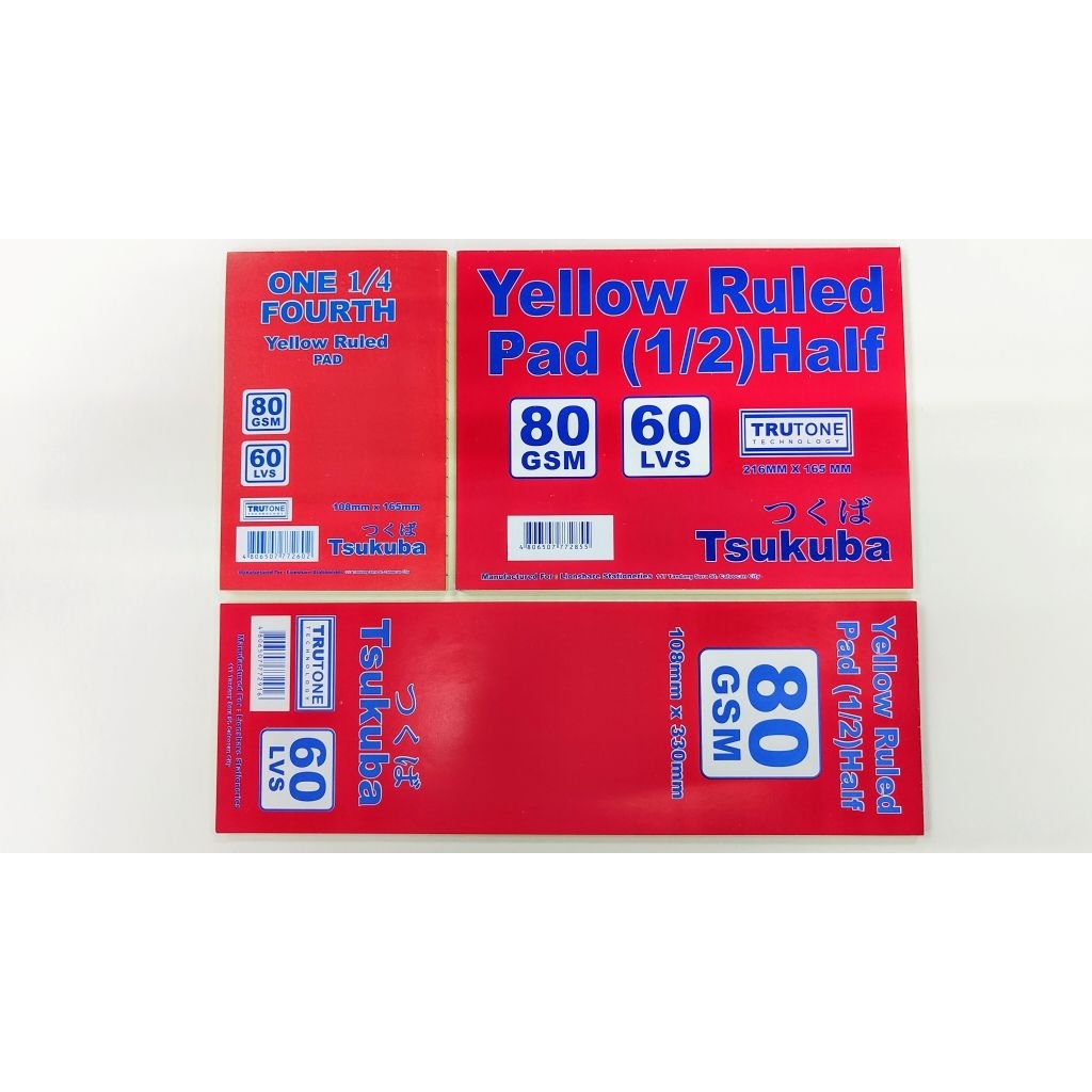 Tsukuba 1/2 1/4 Yellow Pad Crosswise Lengthwise Quiz 80gsm High Quality ...
