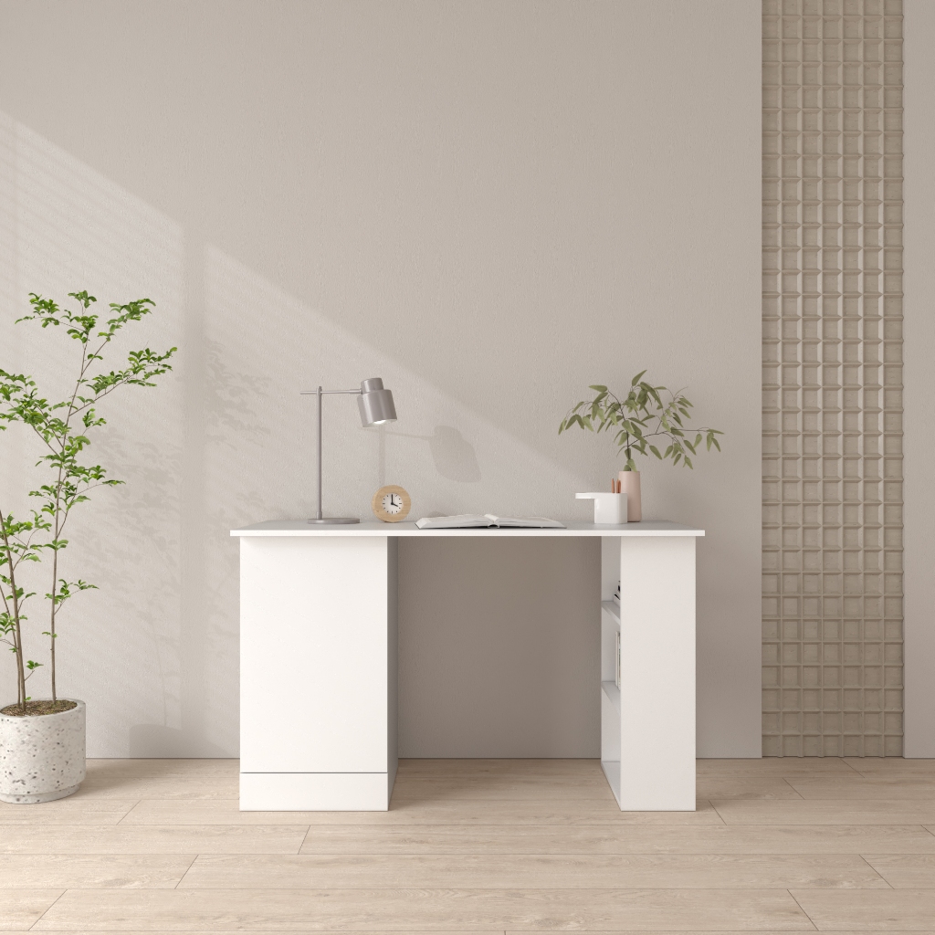 SIV 120cm 3.9FT Study Desk Writing Table Office Table 1 Door + 3 Open ...