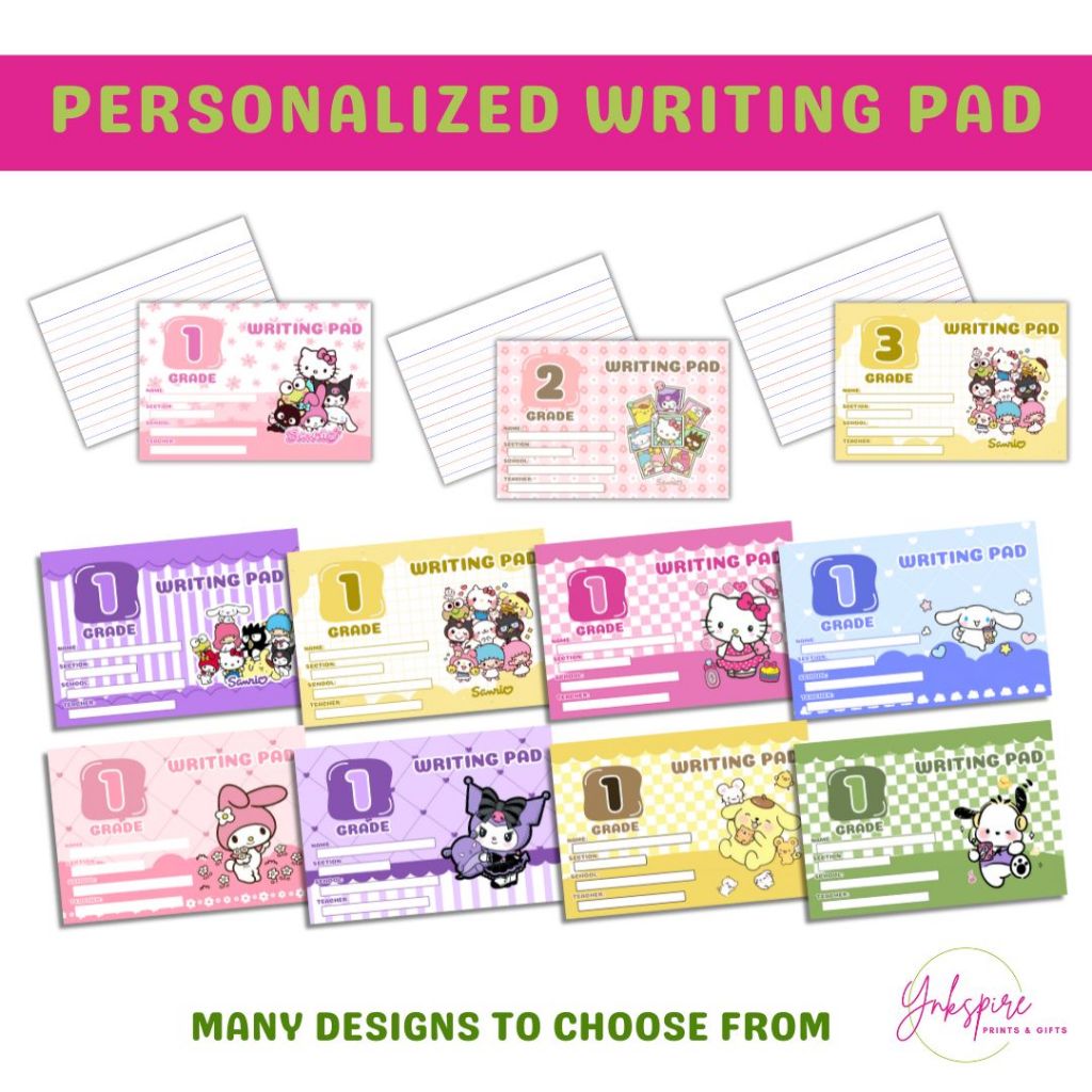 Personalized Writing Pad Grade 1 Grade 2 Grade 3 Grade 4 Customized 50 ...