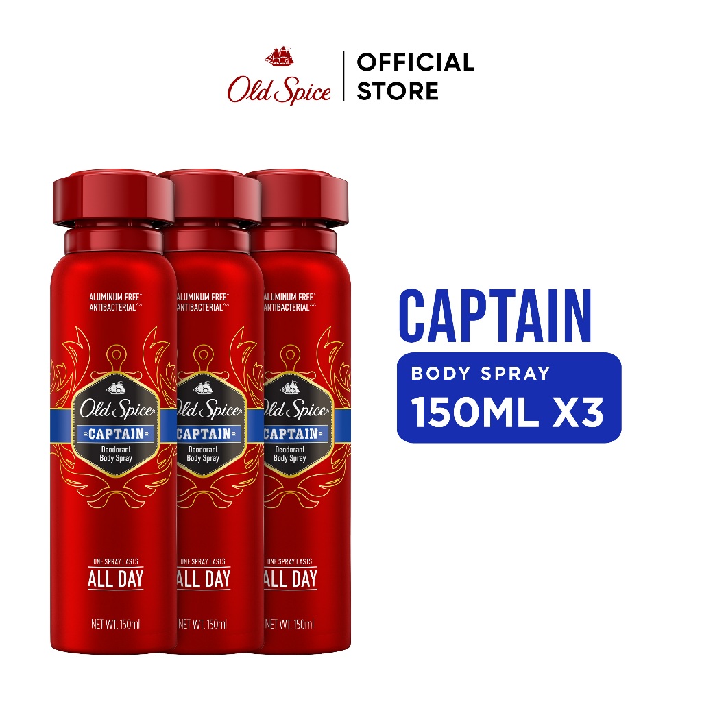 Old Spice APDO Body Spray Captain 150ML Set of 3 | Shopee Philippines