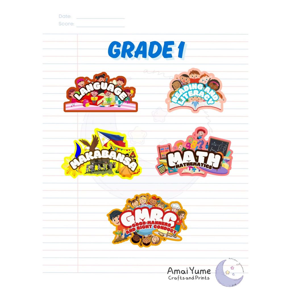 AMAI YUME | Back To School Subject Stickers for Grade 1 to 10 | Shopee ...
