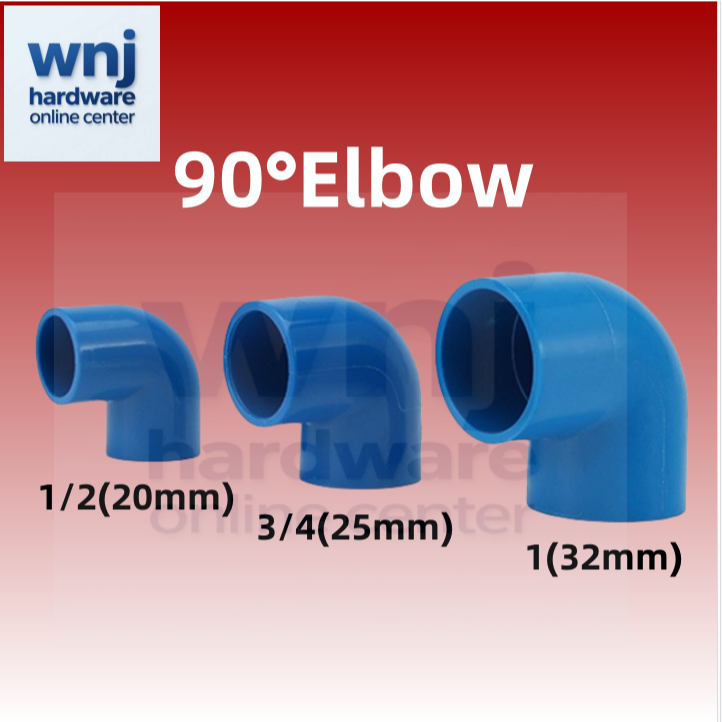 （Per 10pcs）PVC Blue Pipe Fittings 1/2, 3/4 and 1inch ELBOW 90°Thread ...