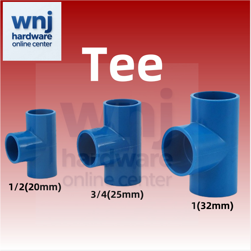 PVC Blue Fittings TEE (1/2-20mm)(3/4-25mm)(1-32mm) | Shopee Philippines