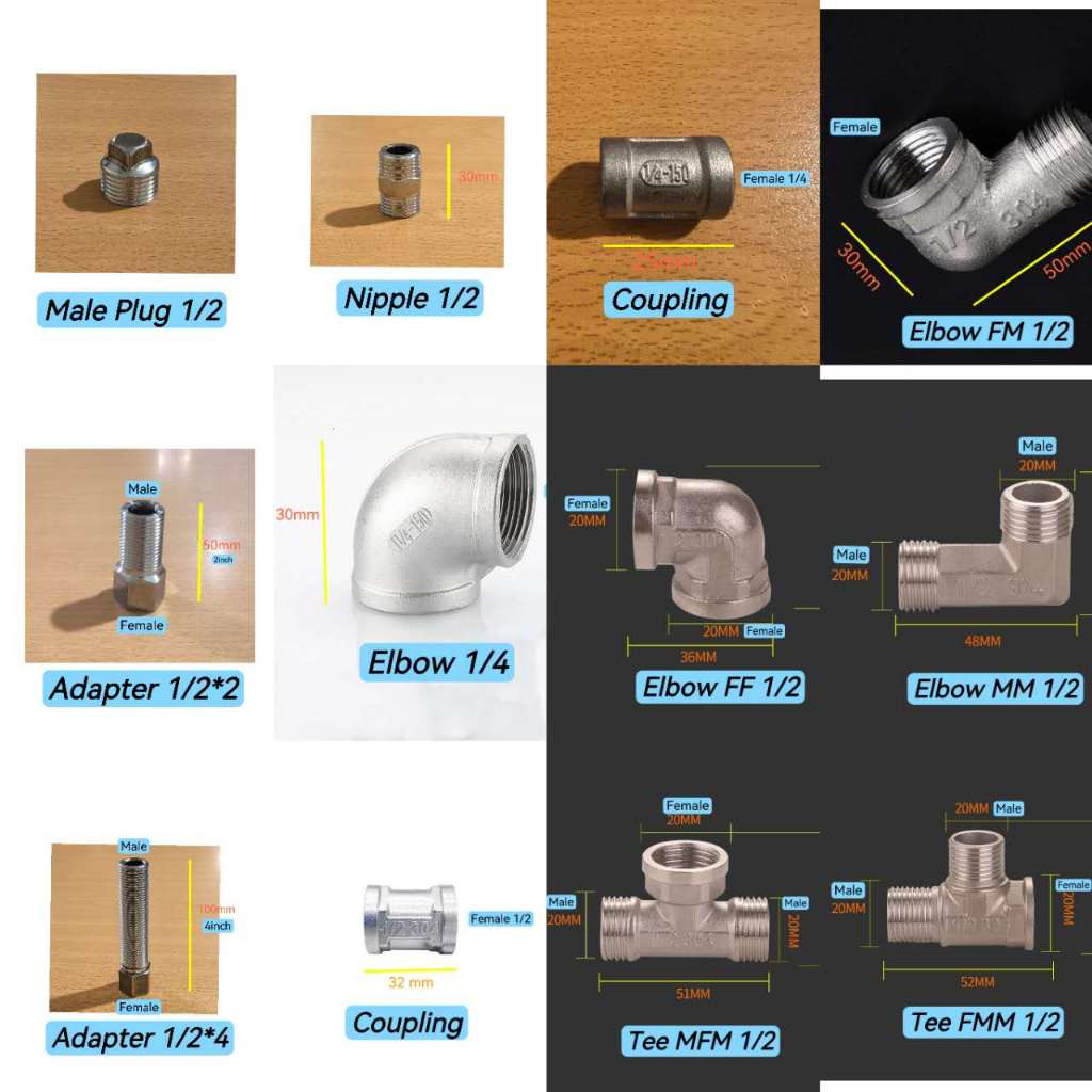 Thick Stainless Pipe Fittings Coupling/Elbow/Tee/Bushing/Nipple/Adapter ...