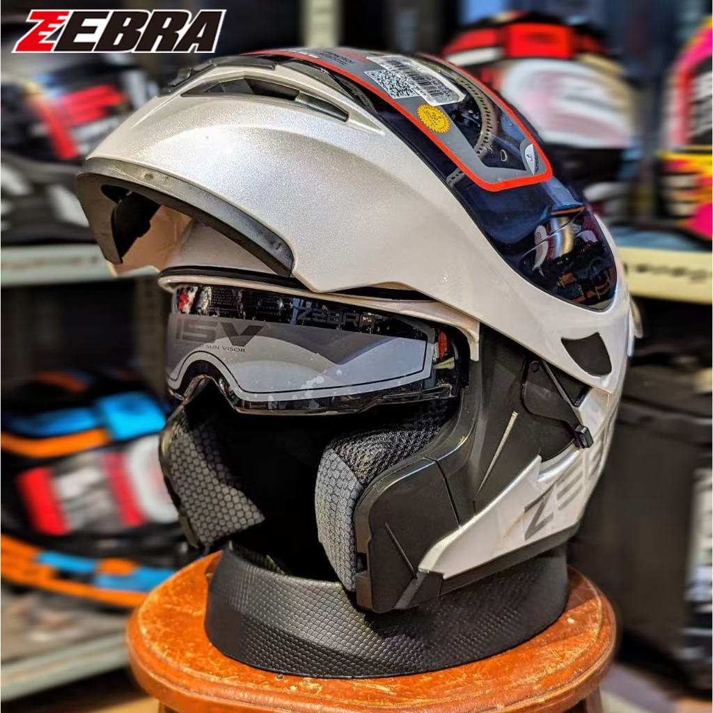 ZEBRA FF805 PLUS PLAIN Motorcycle modular helmet full face for unisex ...