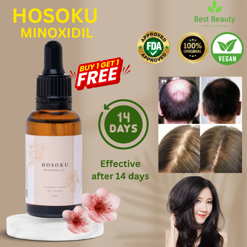 HOSOKU MINOXIDIL 15% ORIGINAL Hair Growth With Collagen And Castor Oil ...