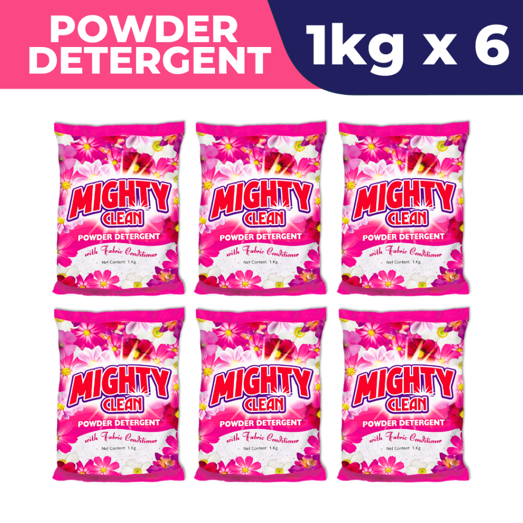 6 KILOS Mighty Clean Detergent Powder Floral Blossom - Powder (PINK ...