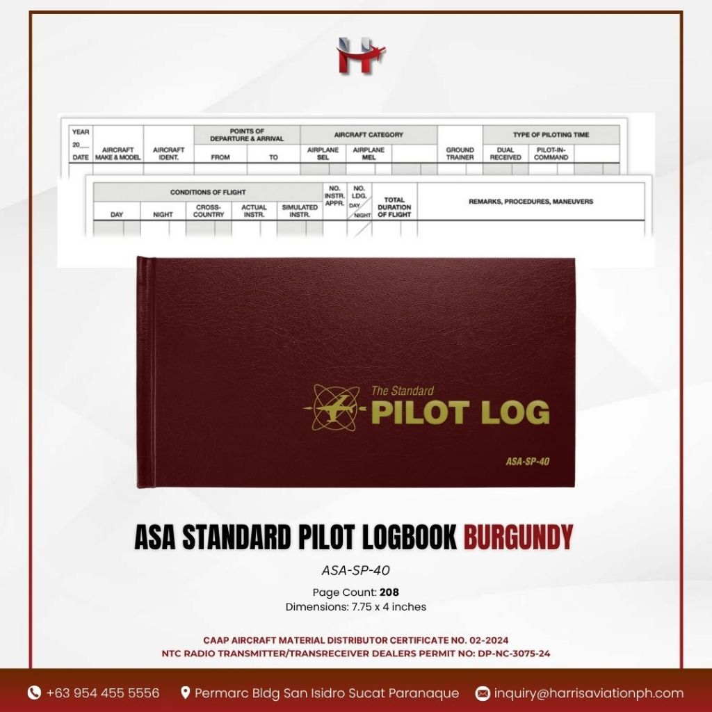 ASA STANDARD PILOT LOGBOOK (BURGUNDY) | Shopee Philippines
