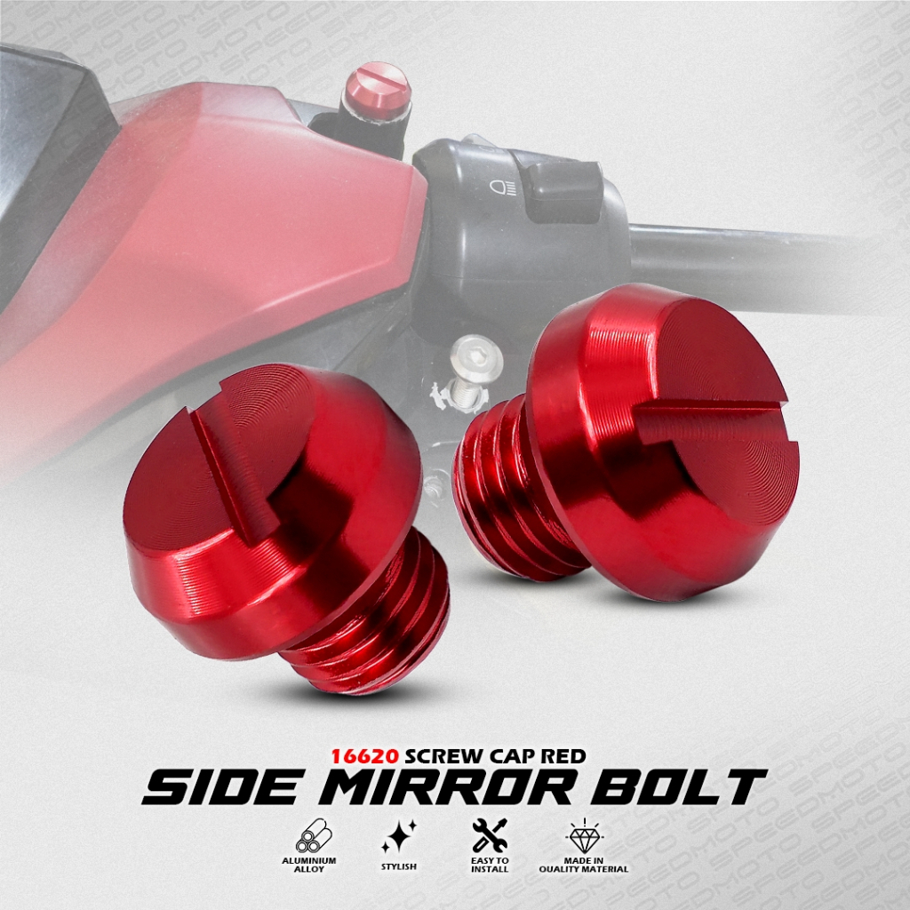 MOKOTO HONDA SIDE MIRROR BOLT ALLOY MKT-11620 BOLT CAP COVER 10MM FOR ...