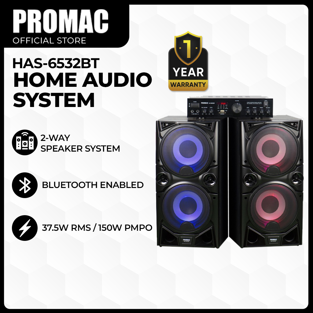 Promac Home Audio System Amplifier and Speaker Combo (HAS-6532BT) | Shopee Philippines