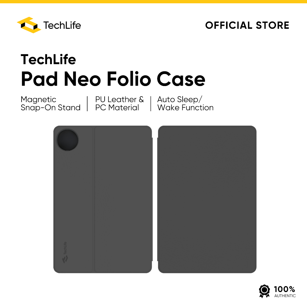 TechLife Pad Neo Folio Case l Magnetic Snap-On Stand l PU Leather & PC ...