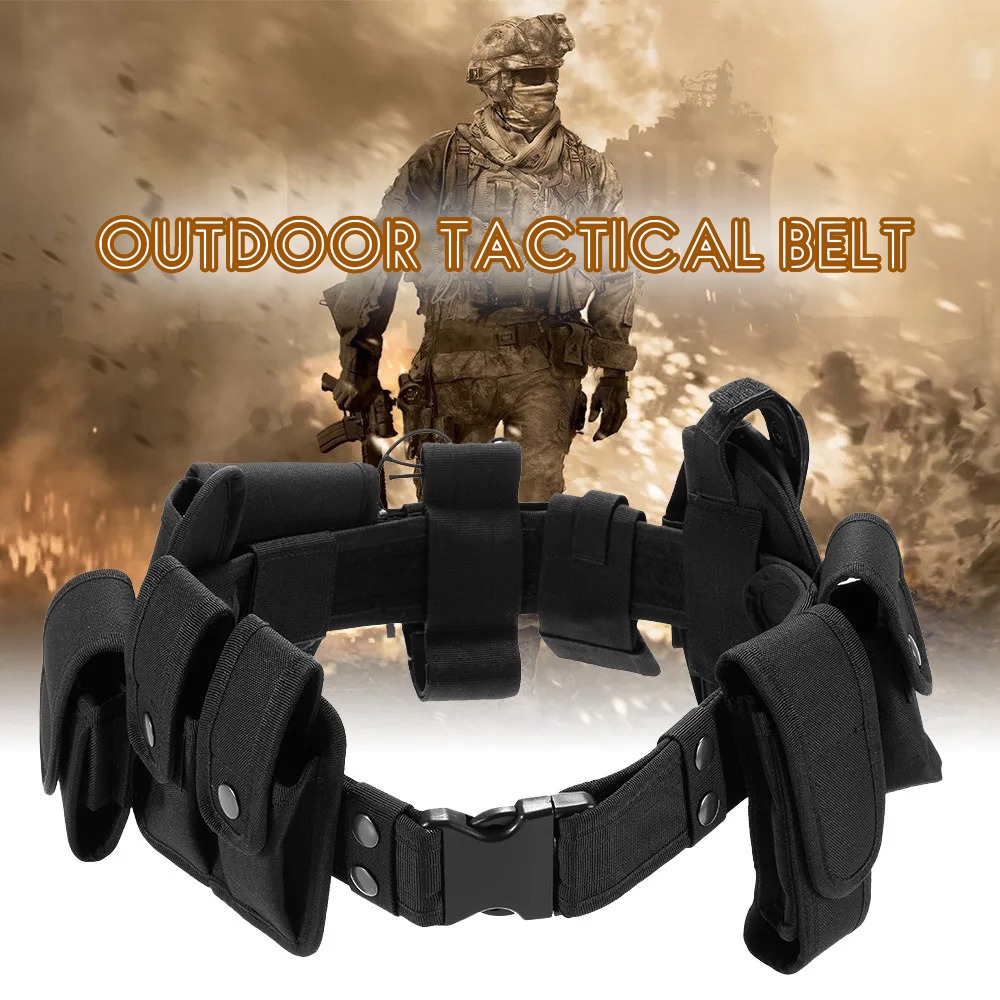 Multi Functional Waist Belt Black Ten Piece Tactical Belt Set ...
