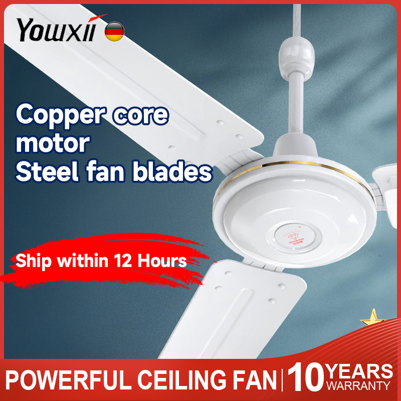 Yowxii Powerful Ceiling Fan Big Size Heavy Duty Portable 5 Blade ...