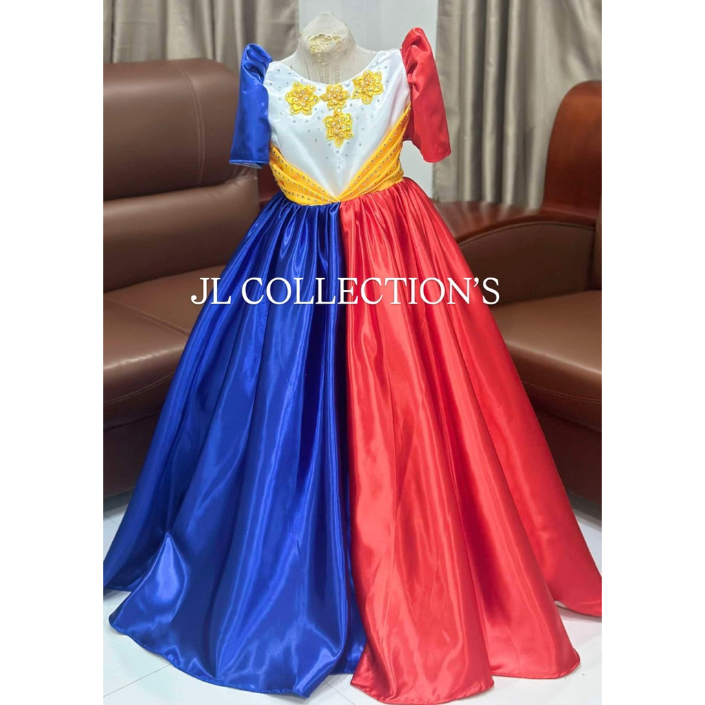 Filipiniana For Kids- Flag Gown(For Buwan ng wika) | Shopee Philippines