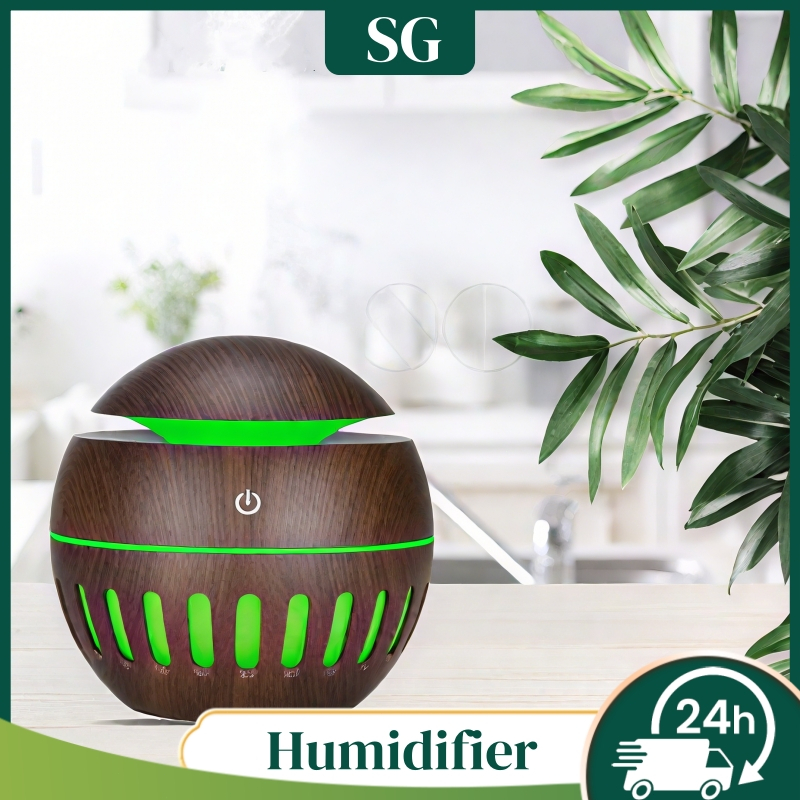 130ml vase wood grain mini humidifier with essential oil diffuser ...