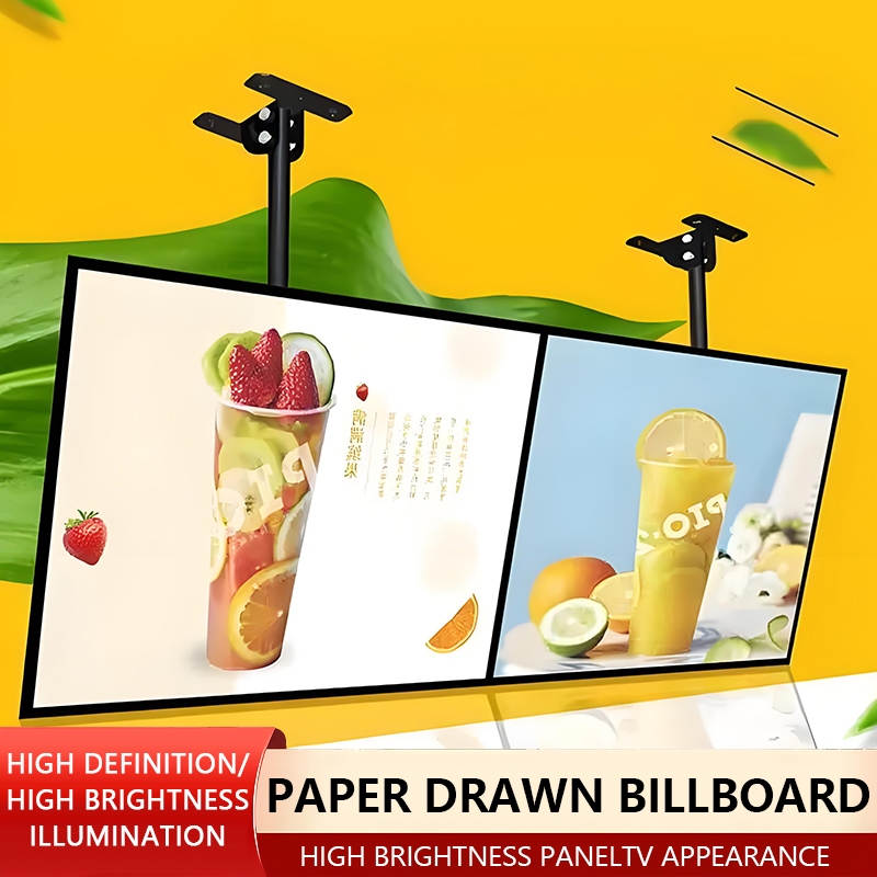 ultra-thin TV lightbox billboard hanging store catering price list customized display board LED ...