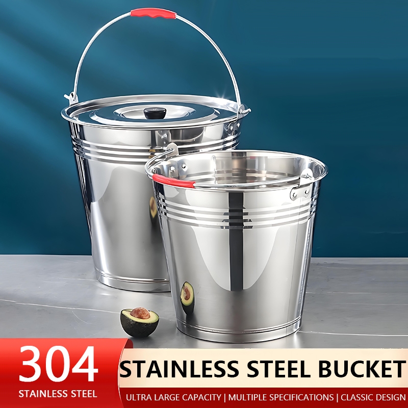 304 stainless steel water bucket with large capacity and lid, hotel ...