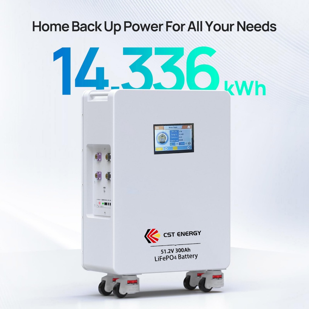 CST ENERGY 51.2V 300Ah LiFePO4 Lithium Battery Floor Standing Battery ...