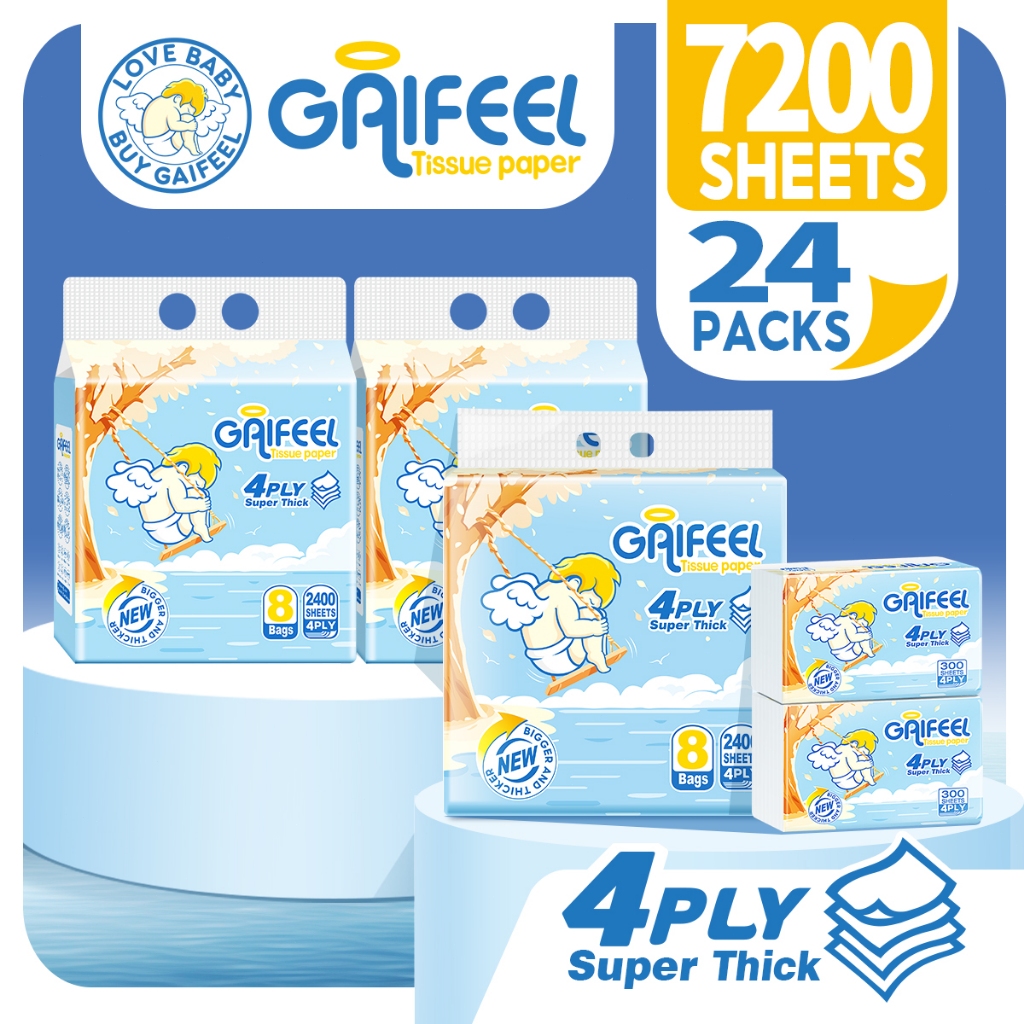 GAIFEEL 24-Packs Facial Tissue For Baby Tissue Paper Towel Soft Tissue ...