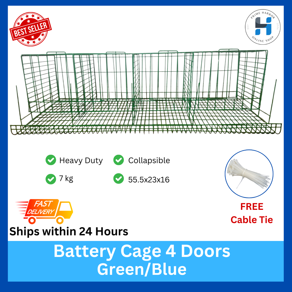 Battery Cage 4 doors Coated Color Blue / RTL / Gamefowl / Breeding Cage ...