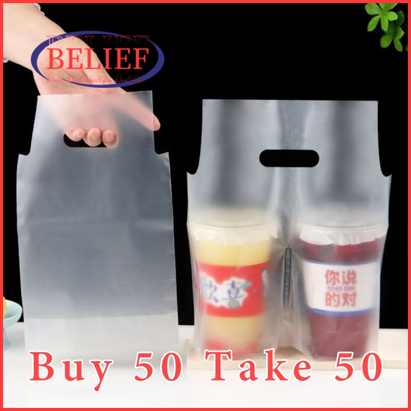 [Buy 50 Take 50] Takeout Plastic Bag SINGLE/DOUBLE/T-Shaped Plastic ...