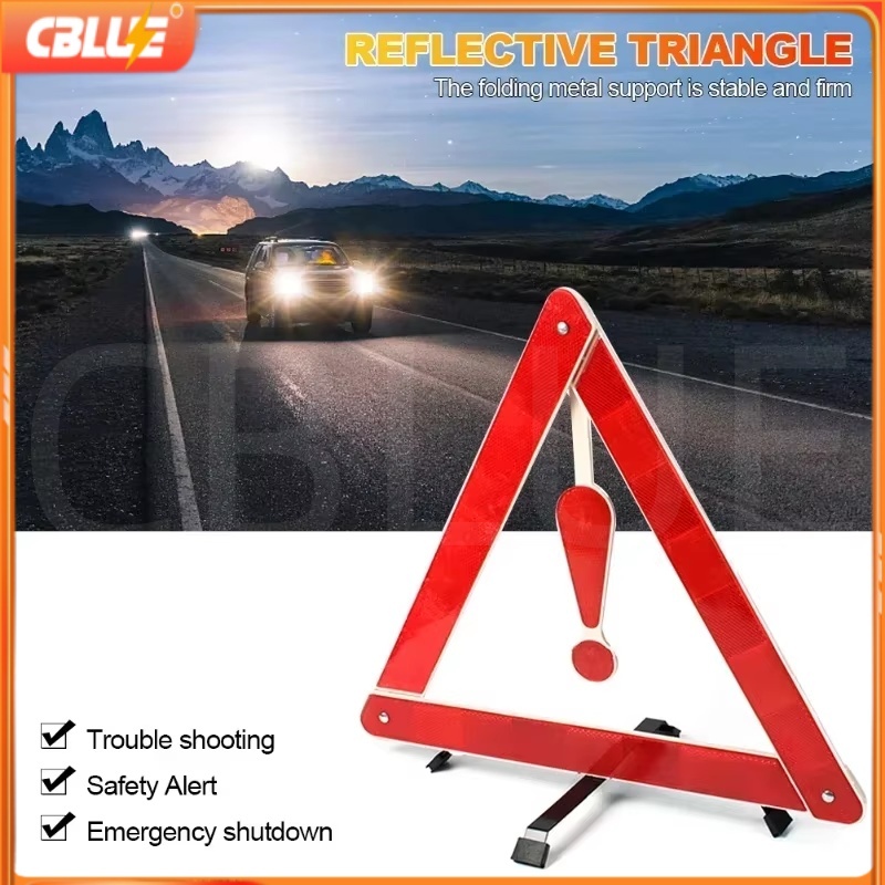 CBLUE Car Triangle Reflective Warning Tripod Foldable Emergency ...