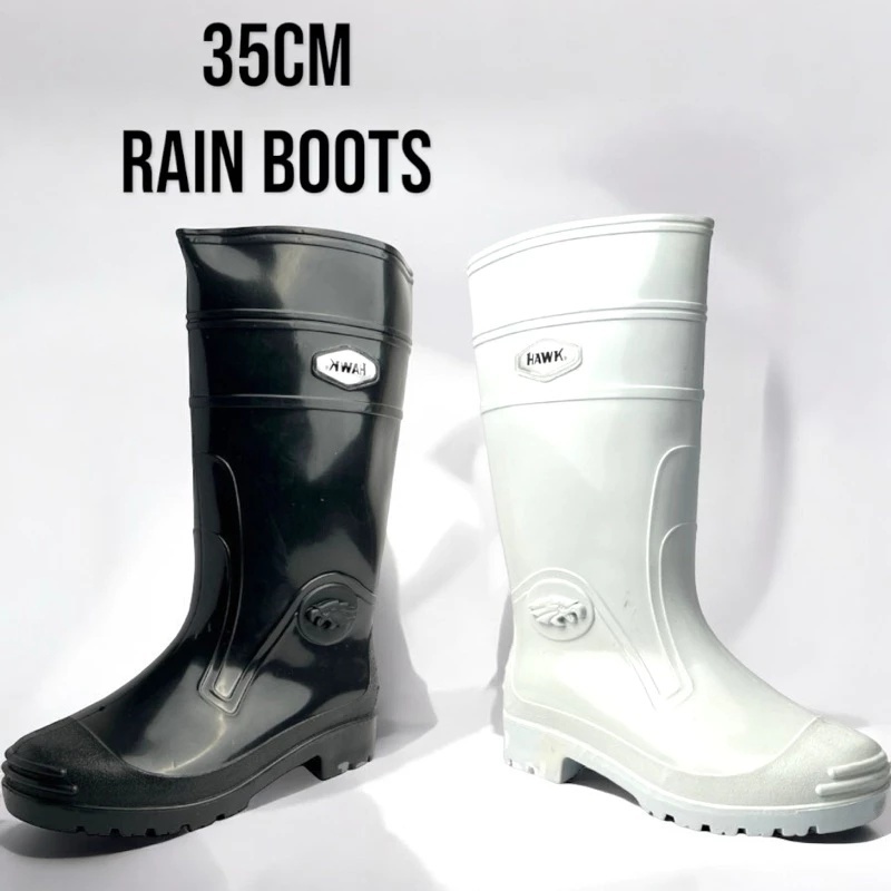 【ZAMO】Hawk Mens black rain boots White waterproof shoes rubber boots ...