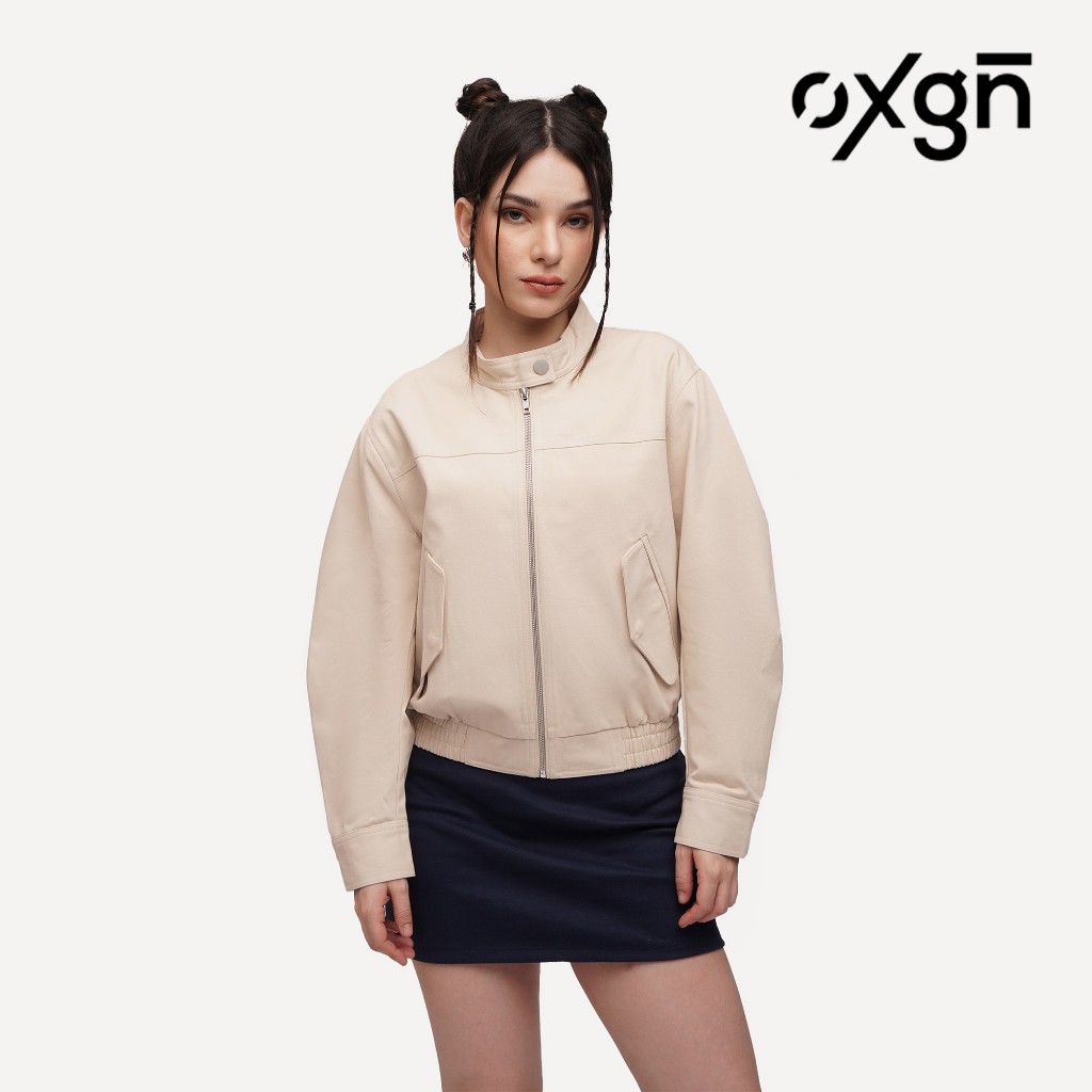 OXGN Motorcycle Jacket For Women (Oatmilk) | Shopee Philippines