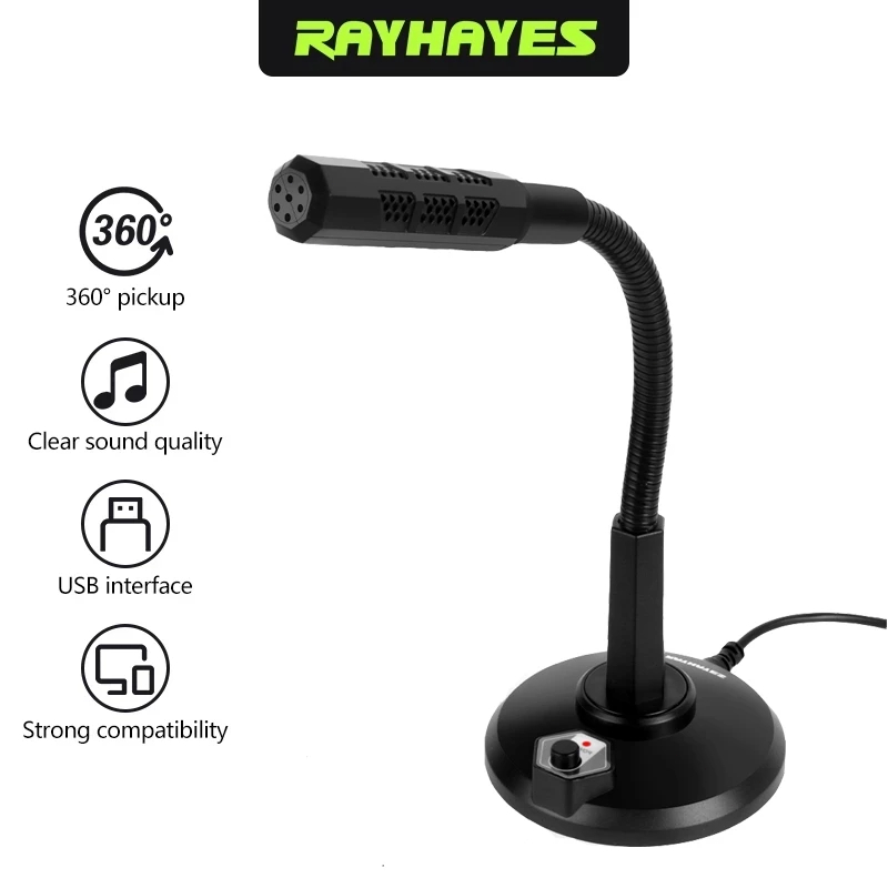 RAYHAYES USB Desktop Microphone PC Laptop Computer Mic for Computer ...