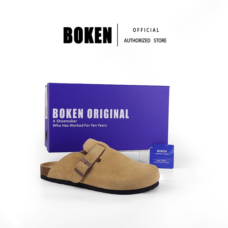 BOKEN Men Baotou Sandals Cork Half Slippers Mules | Shopee Philippines