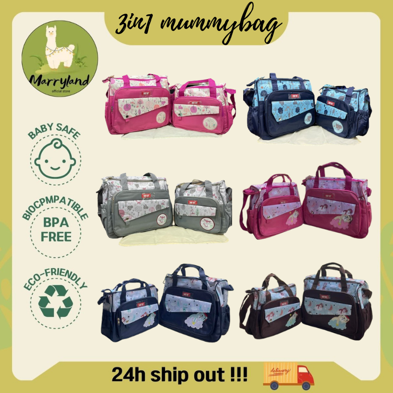 3in1 Mommy Single Baby Diaper Nappy Bag Mummy baby | Shopee Philippines