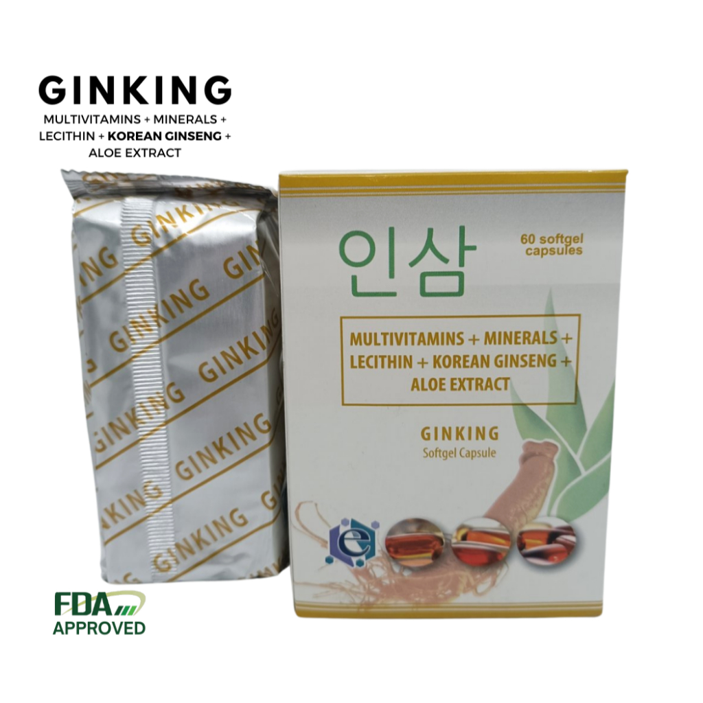 GINKING Multivitamins + Minerals + Lecithin + Korean Ginseng + Aloe Extract | Shopee Philippines