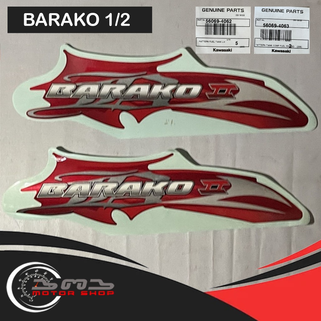 Fuel Tank Sticker Left and Right Barako 1 and 2 56069-4062 56069-4063 ...