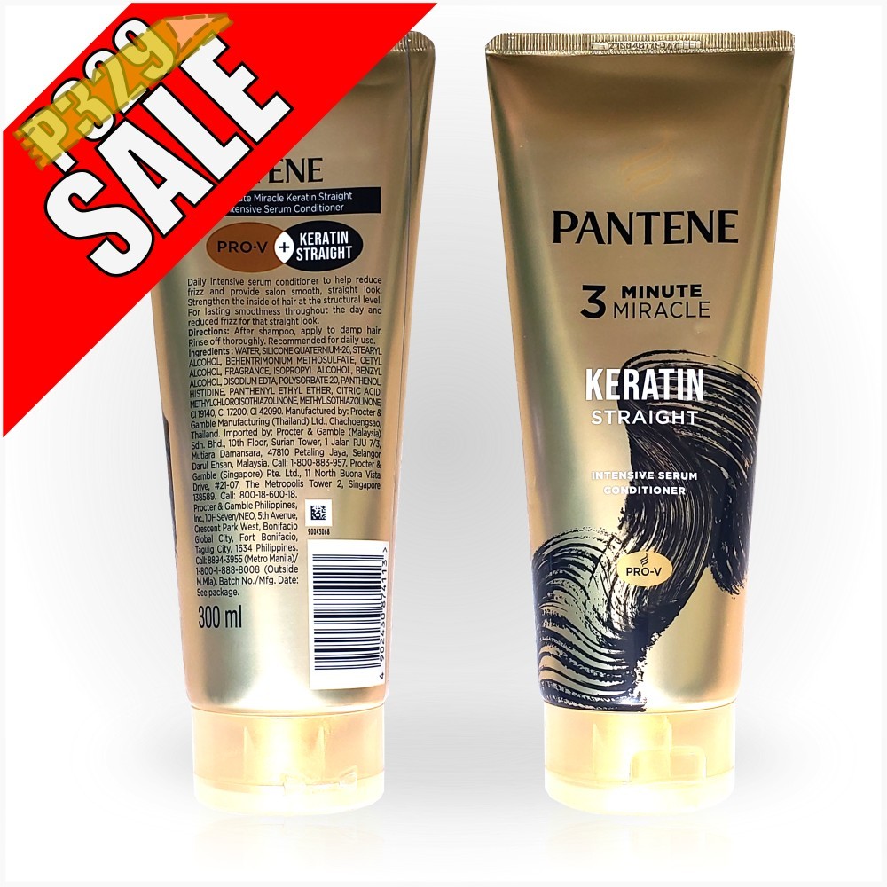 Pantene Pro-V 3 Minute Miracle Keratin Straight Daily Serum Conditioner ...