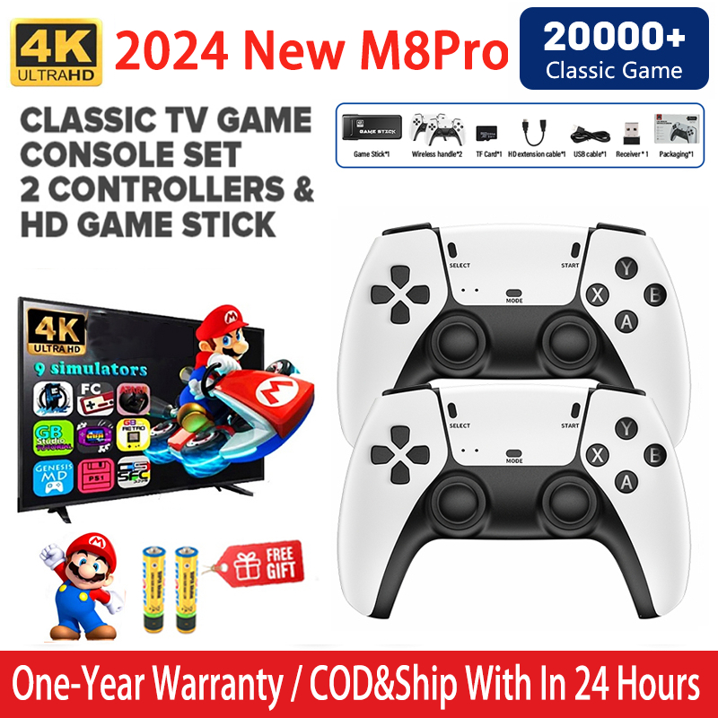 Xiaomi M8 Pro Classic Tv Game Console Set 2 Controllers & Stick Retro ...