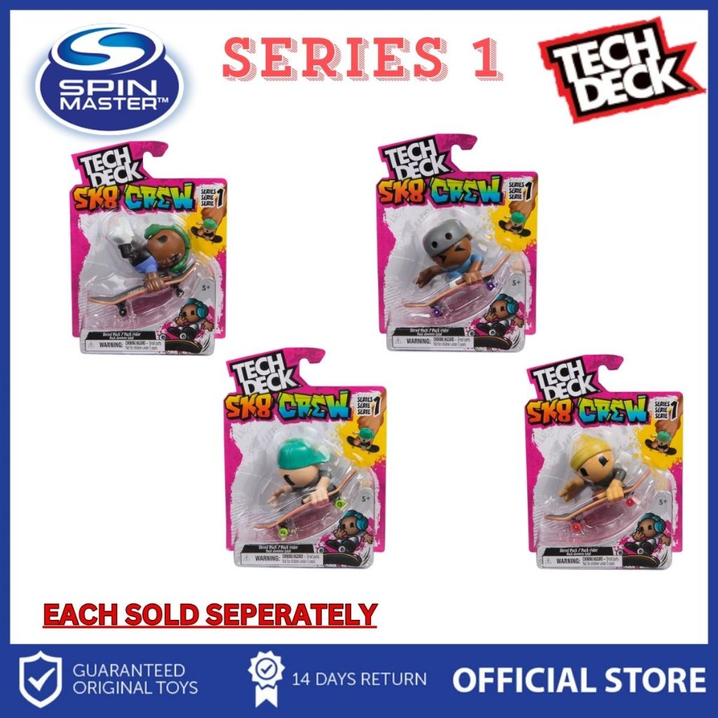 Tech deck 96MM Single Sk8 Crew Finger Skateboard with SK8 Crew member ...