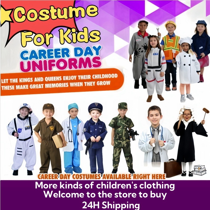 Career Costume For Kids Doctor Nurse Flight Attendant Pilot Fireman ...