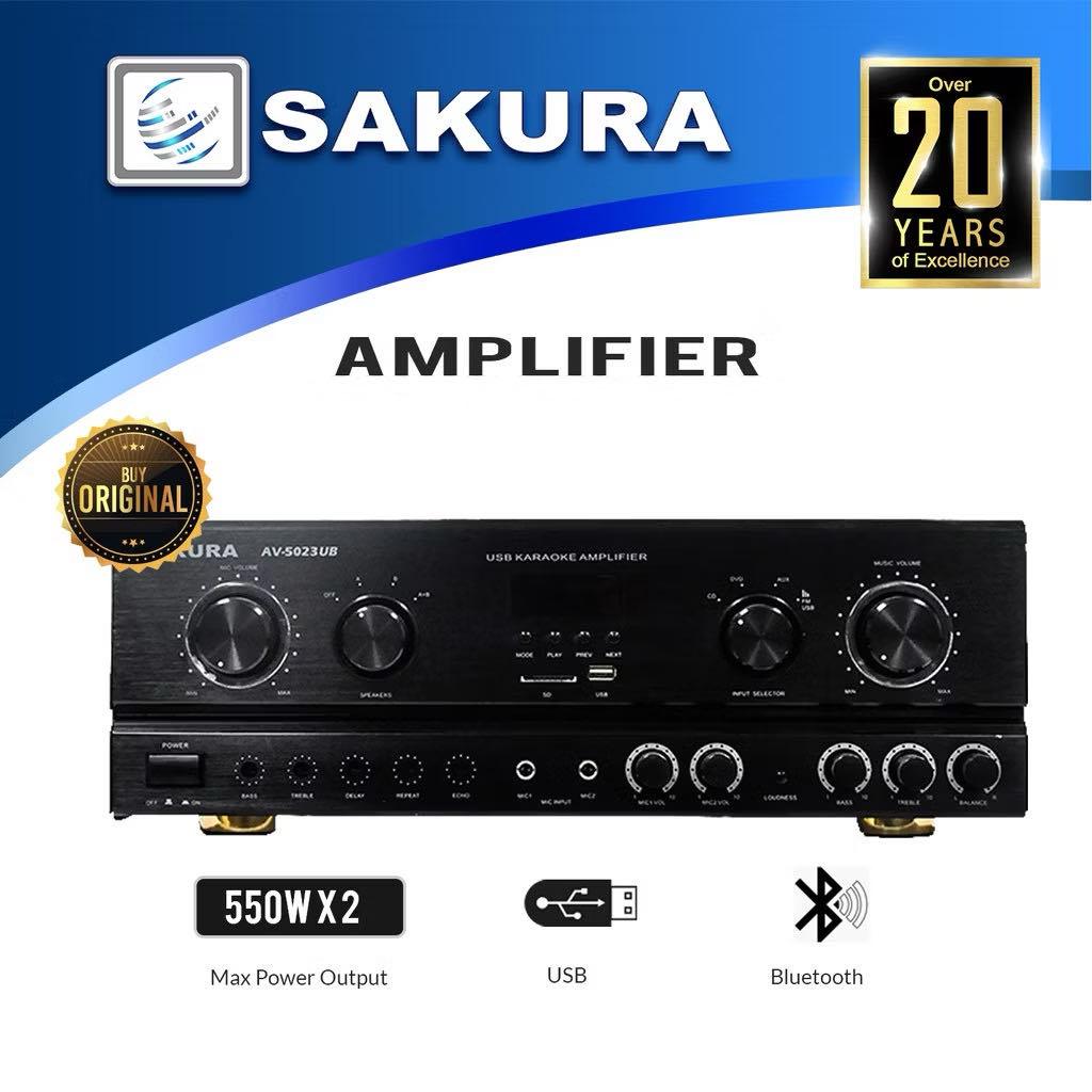 Original Sakura AV-5023UB 550W X2 Karaoke Bluetooth Amplifier Or Music Videoke amplifier ...