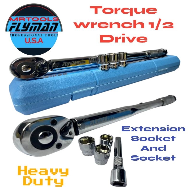 flyman original tools torque wrench 1/2 Drive w/socket 17mm 19mm 21mm ...