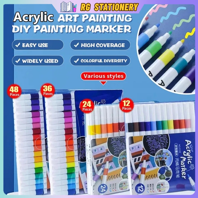 24/36/48/60/80 Colors Acrylic Marker Pens Highlighter Pen Set Arcylic ...