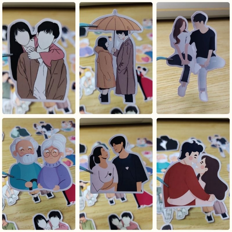 21pcs Couple Themed Sticker Pack Cute Journal Decoration and Design ...