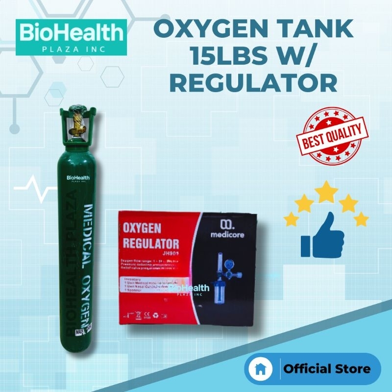 Oxygen Tank 15LBS Complete Set (with content/refill and Medicore ...
