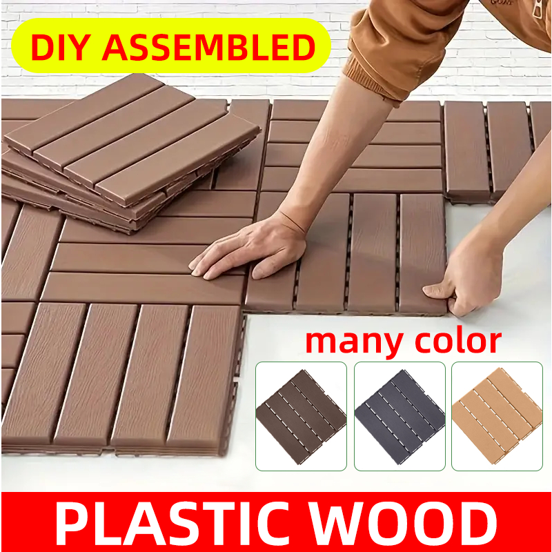 Floor Decking Tiles Indoor Outdoor DIY Interlocking Tiles PVC Floor ...