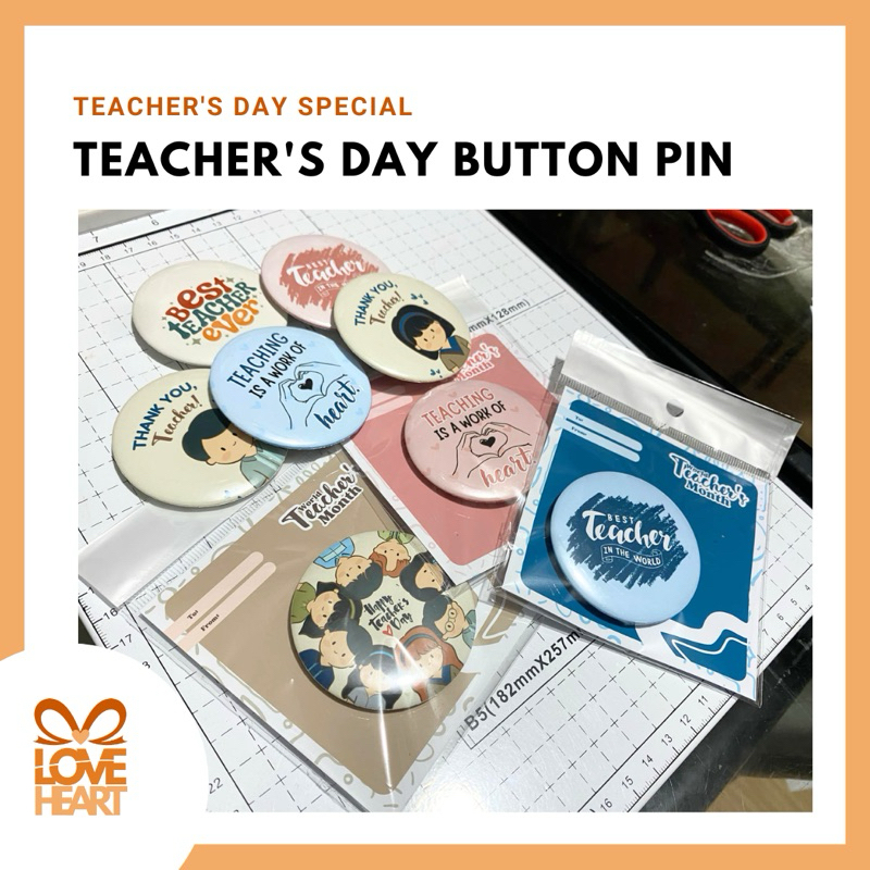 TEACHER'S DAY GIFT | 58MM BUTTON PIN FOR TEACHERS | Button pin with ...