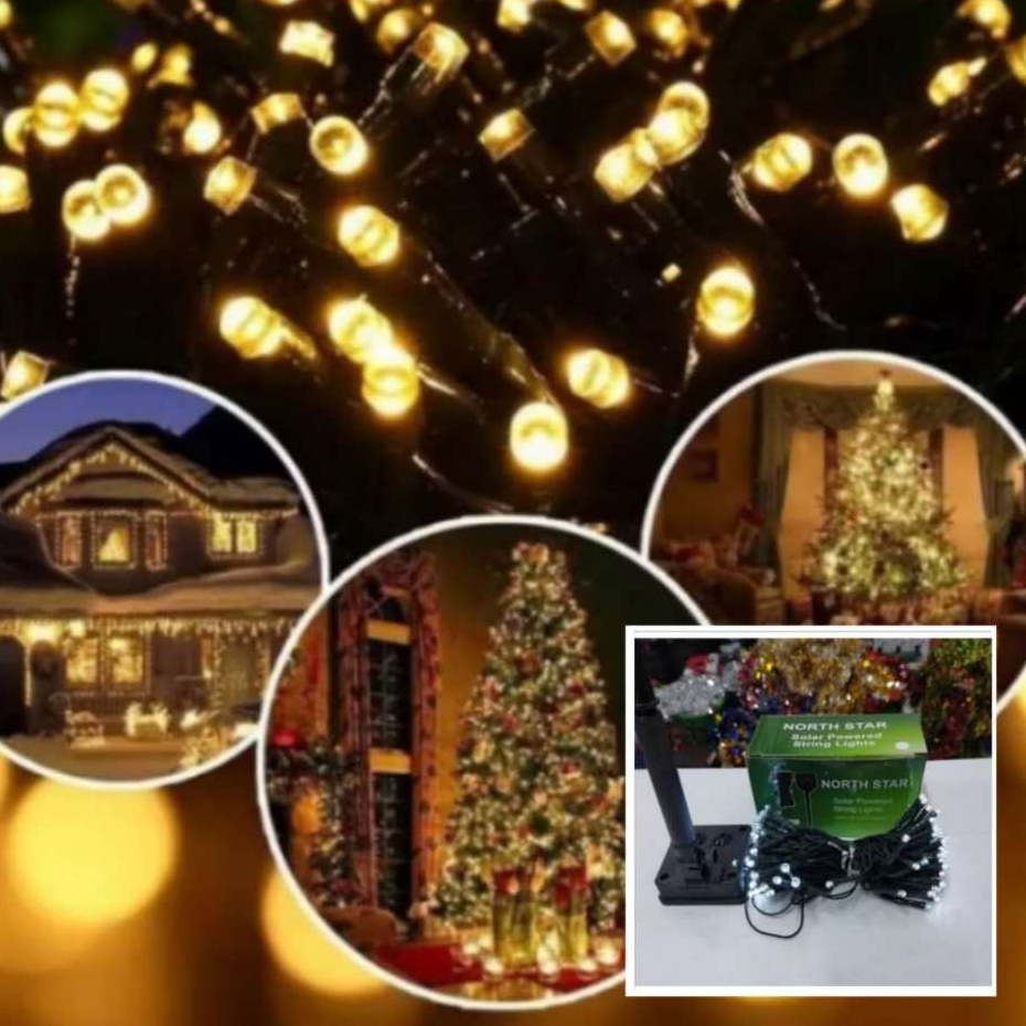 North star LED SOLAR string lights party outdoor christmas decorate ...