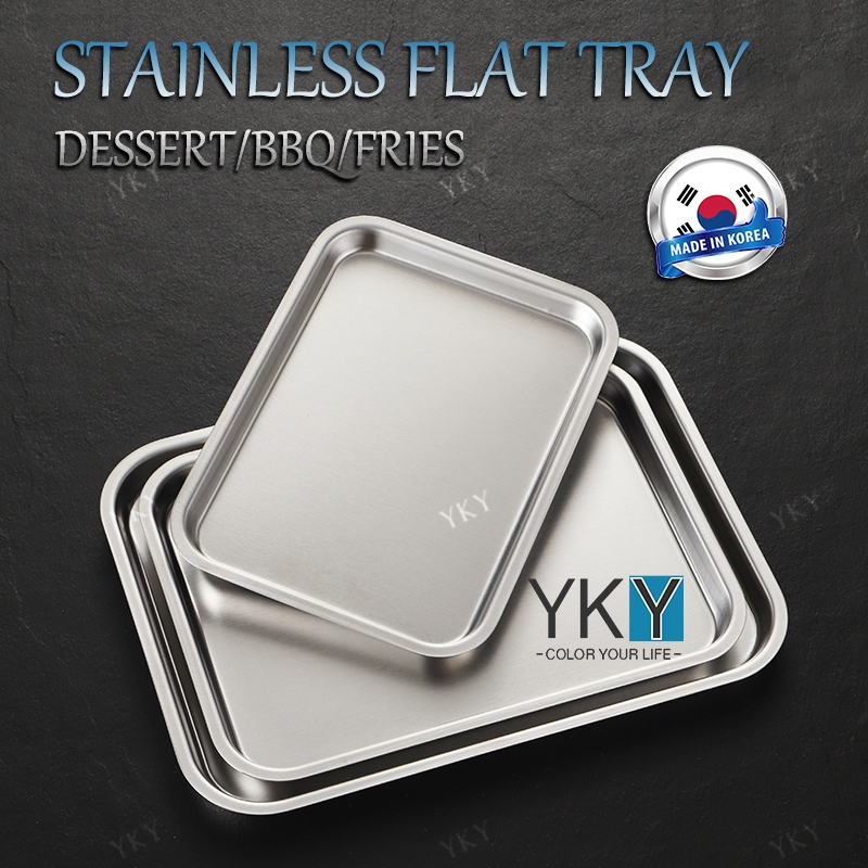 Korean Style Food Tray Stainless Steel Tray Rectangle Tray Snack ...
